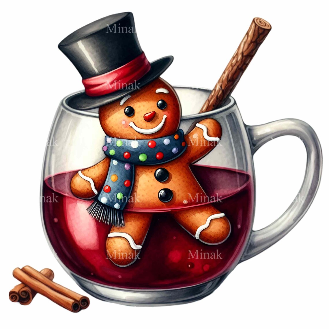 12 PNG Gingerbread Man Wine Clipart - Christmas Cookie - Funny Holiday ...