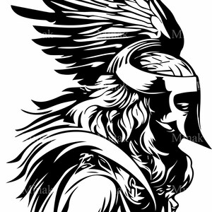 4 Warrior Goddess SVG Cut File - Elegant Female Warrior With Winged ...