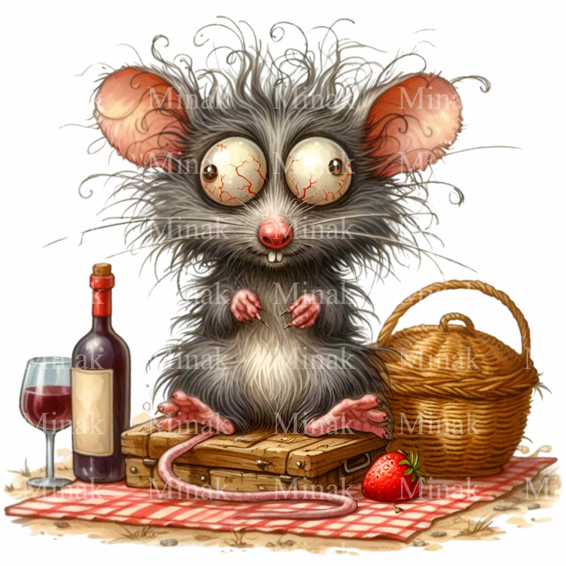 10 PNG Funny Drunk Mouse Clipart, Wine Lover Sublimation - Etsy