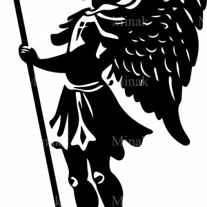 8 SVG Winged Warrior Angel SVG Cut File - Majestic Male Angel Holding ...