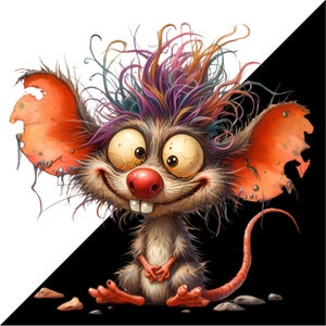 12 PNG Color Splash Mouse Clipart – Funny Cartoon Rat PNG – Cute Animal ...