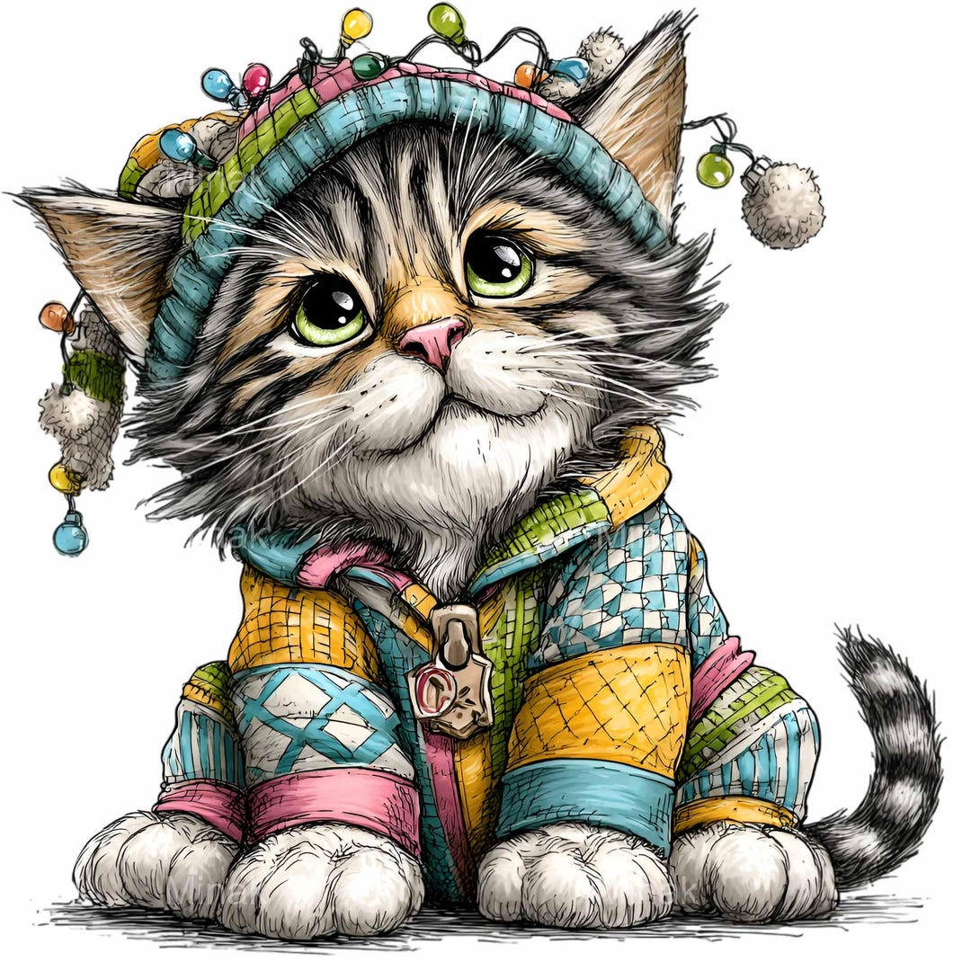 15 PNG Winter Cat Clipart – Cute Kitten PNG – Pet Lovers Digital Art ...