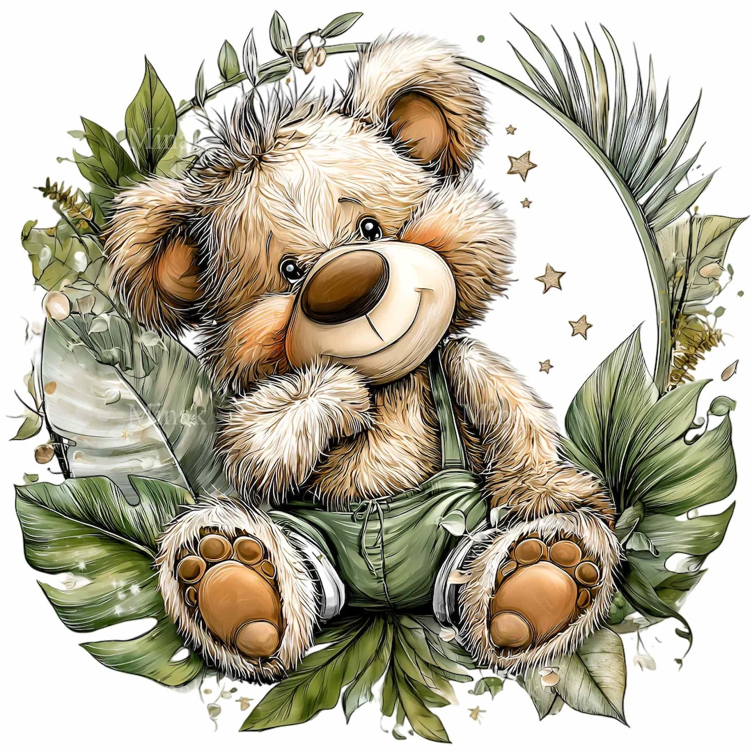 10 PNG Jungle Baby Bear – Cute Forest PNG – Woodland Animal Clipart for ...