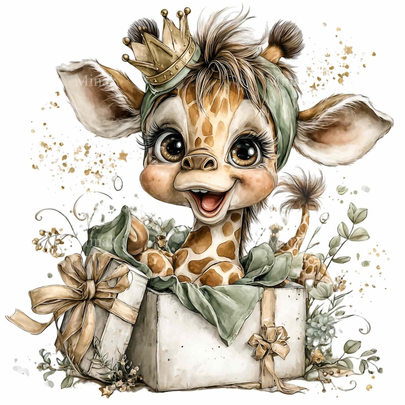 15 PNG Baby Giraffe Clipart – Cute Safari Animal PNG Illustration ...