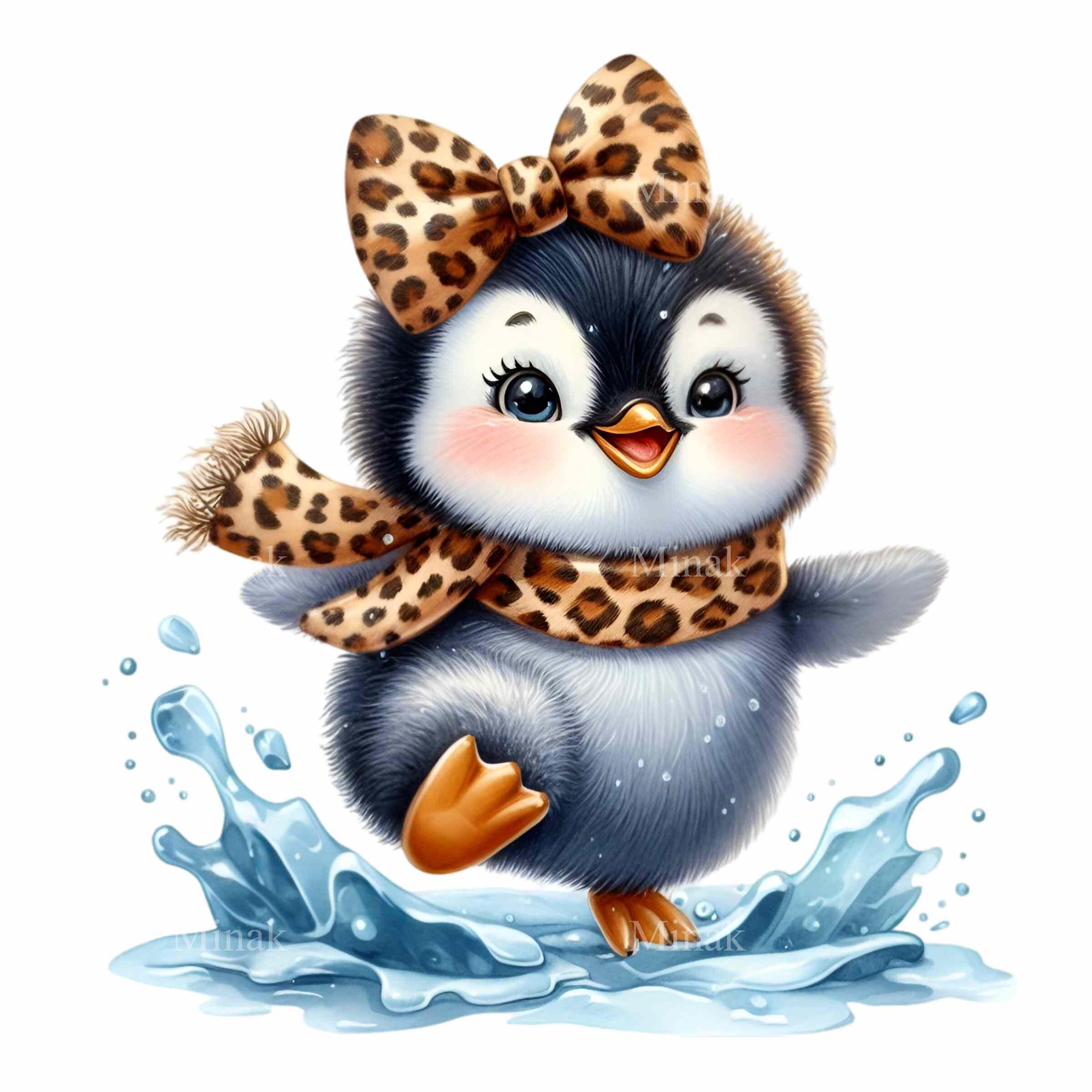 12 PNG Fashion Penguin Clipart – Winter Animal Art for Kids Decor ...