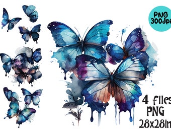 Monarch Butterfly Clipart Watercolor Butterfly PNG Floral - Etsy