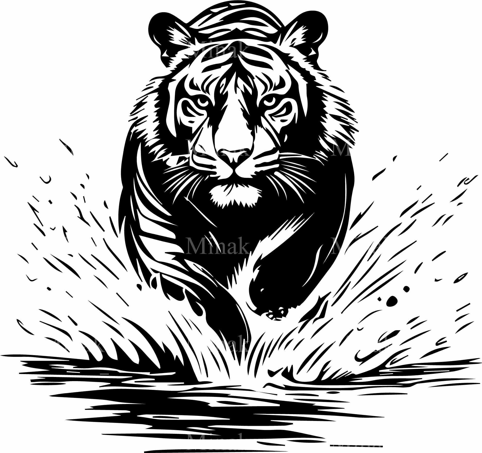 4 SVG Running Tiger SVG – Jungle Predator Cut File – Wild Animal Design ...