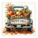 Vintage Green Truck Fall Harvest Clipart 15 Pumpkin and Sunflower Fall ...