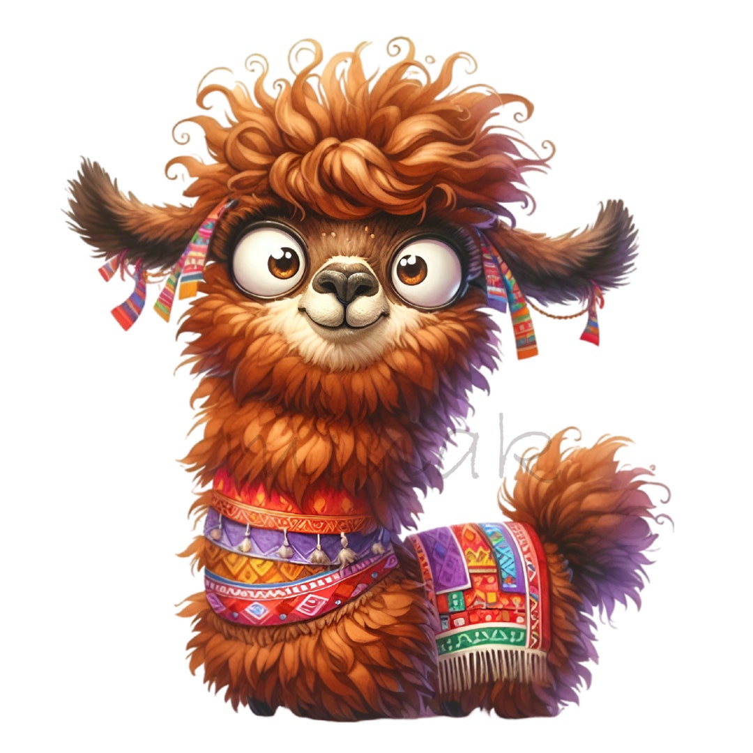 Colorful Llama Clipart PNG - 12 Vibrant Llama Illustration With ...