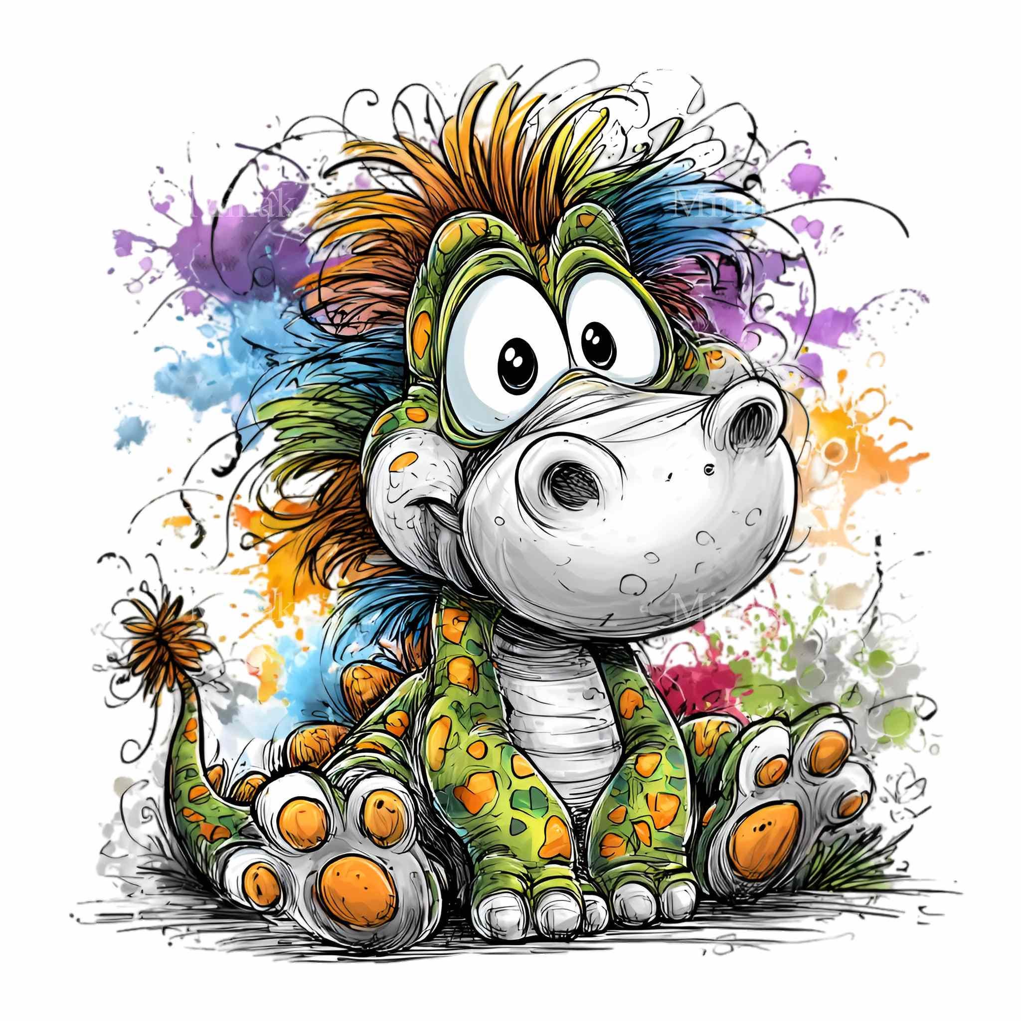 16 PNG Cute Rainbow Dino – Colorful Dinosaur PNG Clipart – Fun Cartoon ...