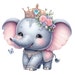 15 PNG Baby Elephant Princess, Royal Girl Crown Clipart - Etsy