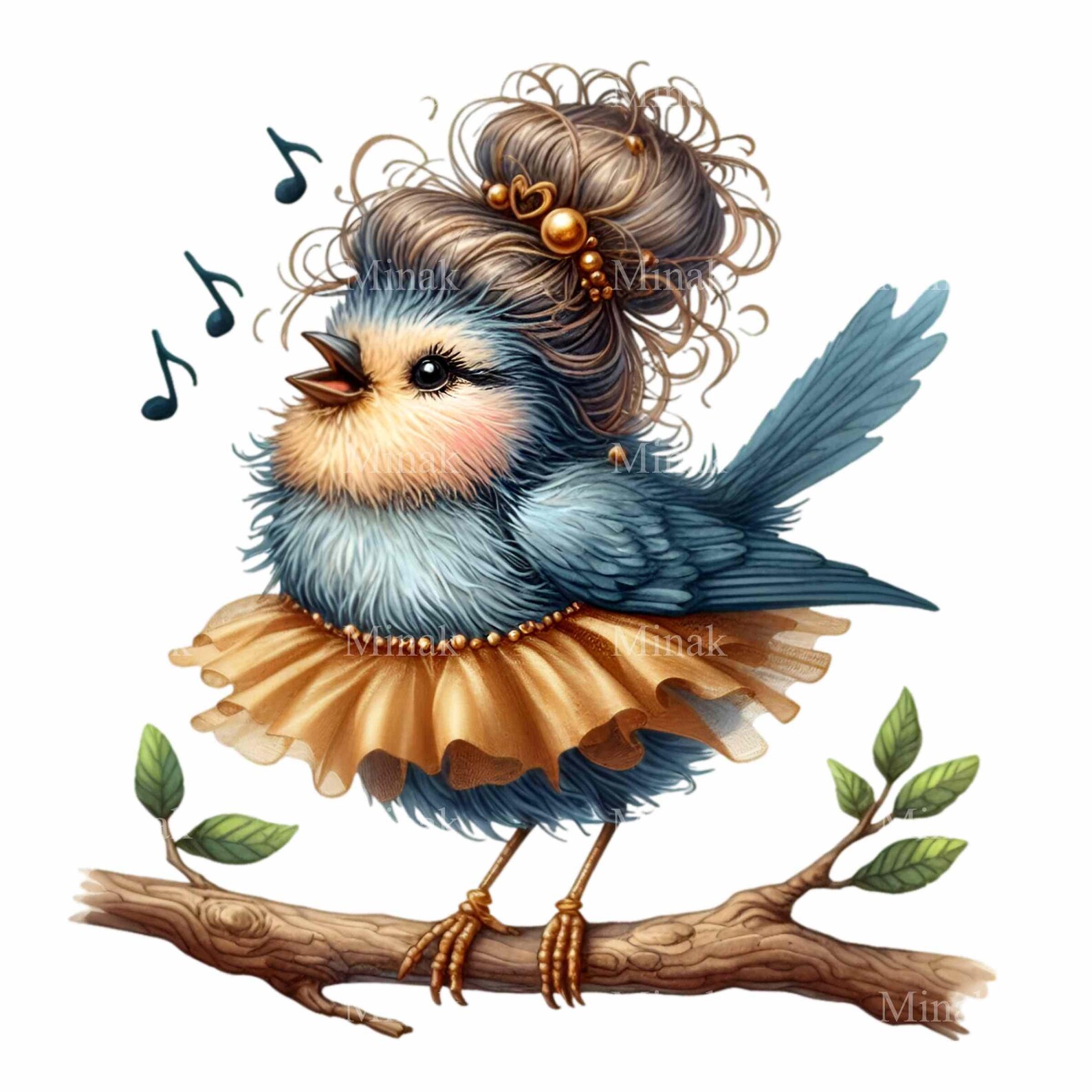 12 PNG Singing Bird Clipart – Cute Songbird PNG – Digital Download for ...