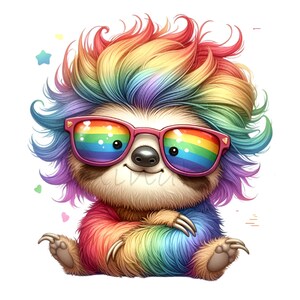 Sloth Png, Sloth Clip Art, Cute Sloth, Sloth Clipart, Rainbow ...