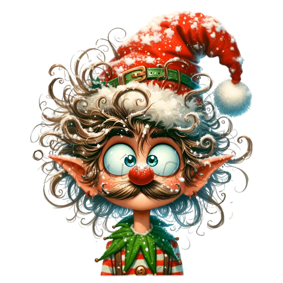 12 PNG Funny Elf Clipart – Christmas Elf PNG With Crazy Hair and Funny ...
