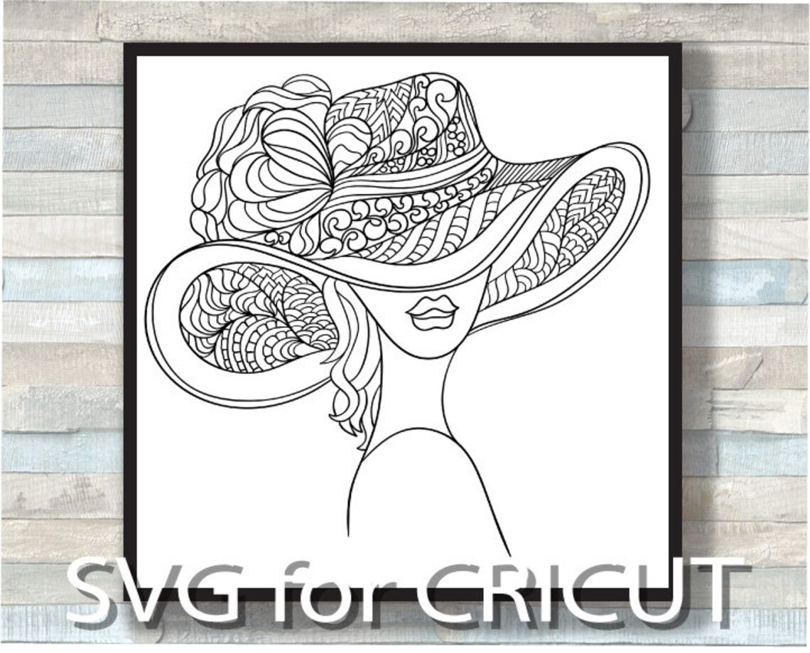 Girl Mandala Svg With Hat Mandala Girl Svg Woman Mandala - Etsy