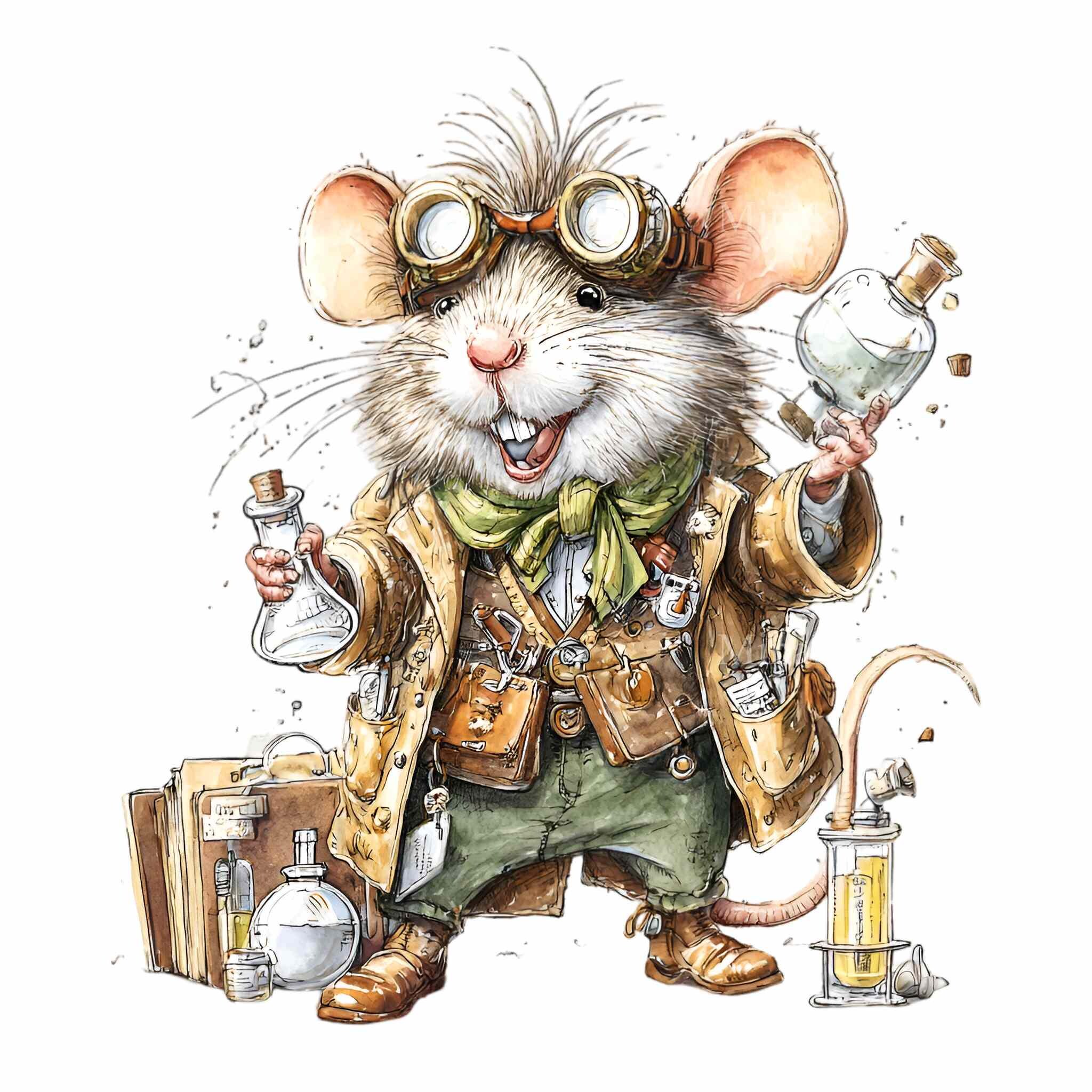 16 PNG Science Mouse Clipart – Cute Scientist Animal PNG – Laboratory ...