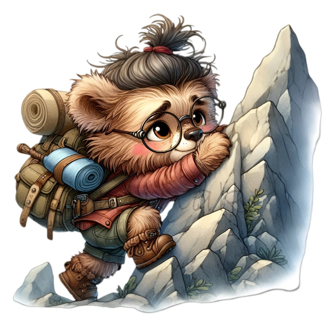 15 PNG Cute Hiking Bear Clipart, Adventurous Cartoon Bear PNG, Explorer ...