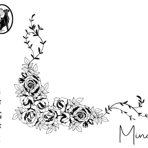 Roses Corner Svg, Roses Border Svg, Floral Border Svg, Flower Border ...