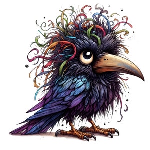 Raven Bird Funny Comics 12 PNG Cartoon Illustration Clipart - Etsy
