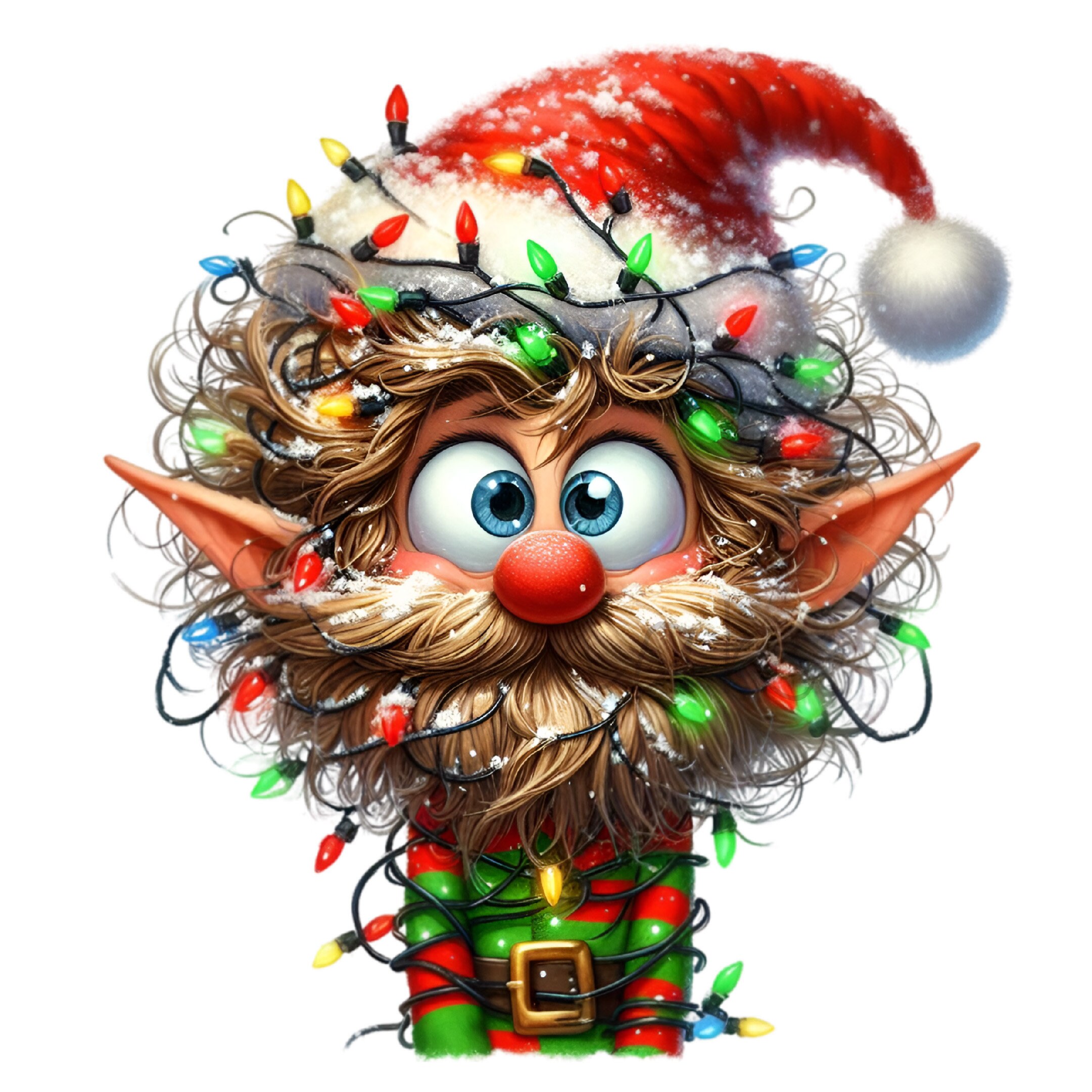 10 PNG Tangled Elf Clipart – Funny Christmas Elf PNG – Grumpy Holiday ...