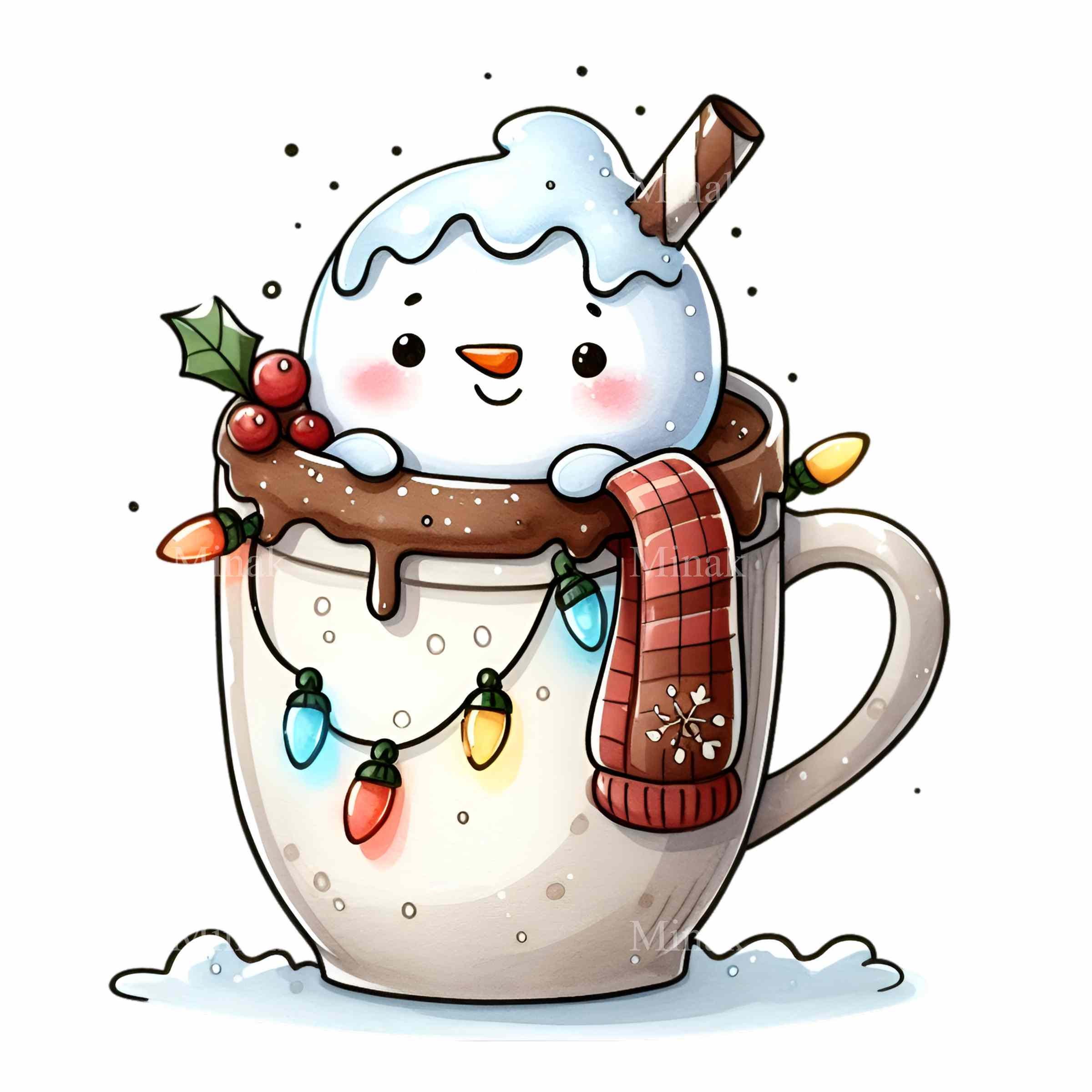 19 PNG Snowman in Cocoa Mug Clipart – Cute Christmas Hot Drink PNG ...