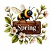 12 PNG Bee Clipart, Spring Sign Illustration, Floral Woodland Nursery ...