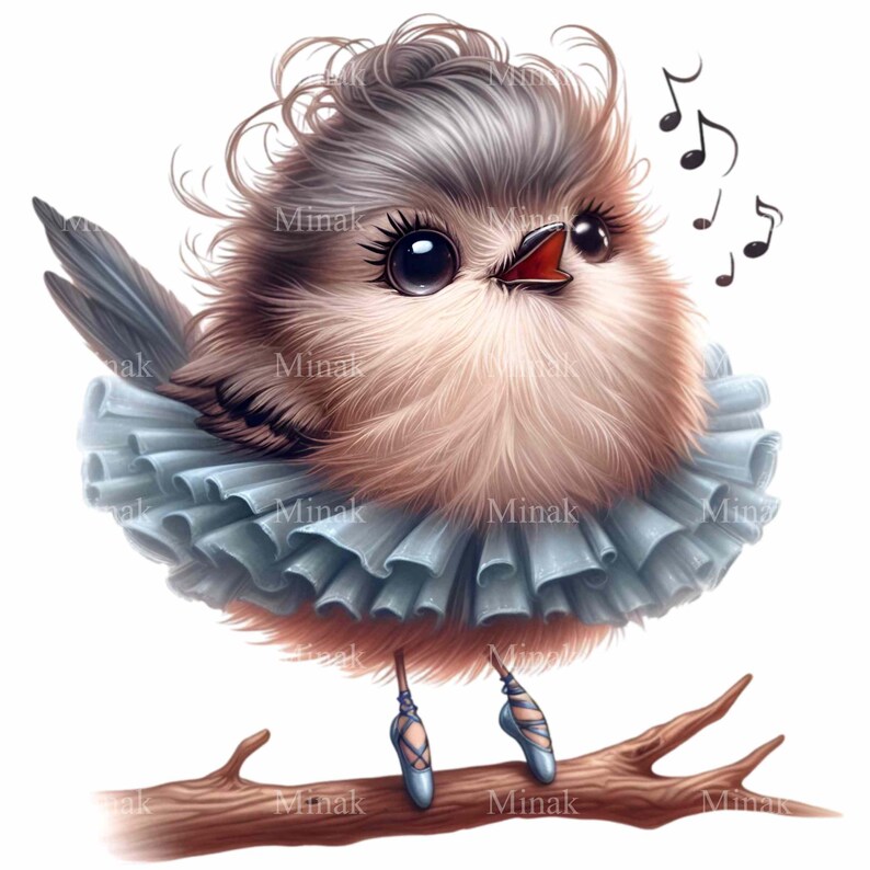 12 PNG Singing Bird Clipart – Cute Songbird PNG – Digital Download for ...