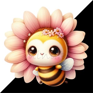 Honey Bee Clipart, Cute Bumblebee Clip Art, 15 PNG Flowers Baby Bee ...