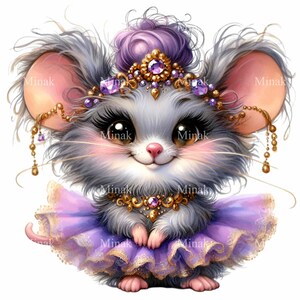 Elegant Mouse in Purple Tutu PNG Clipart 12 Adorable Pet Art for ...