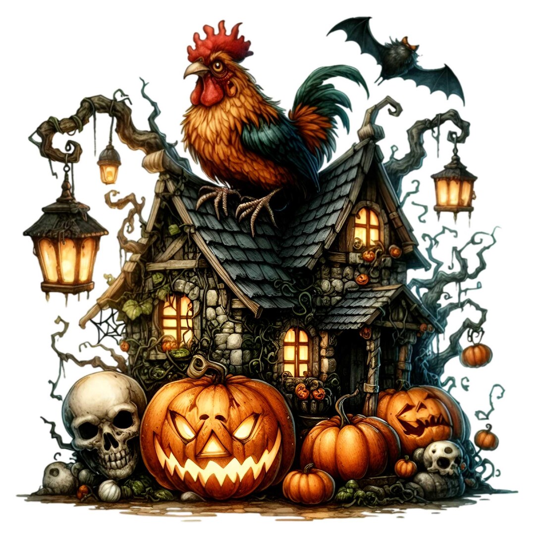 12 PNG Haunted House Rooster – Halloween PNG Clipart – Spooky Fall ...