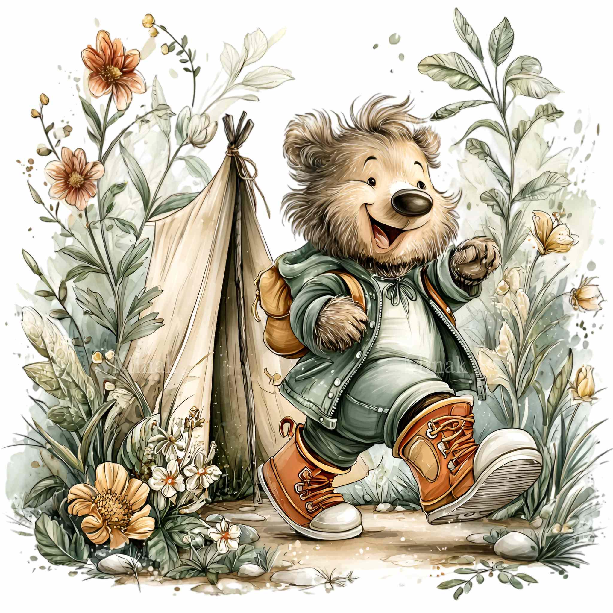 11 PNG Camping Bear Clipart – Adventure Woodland Animal PNG – Cute ...