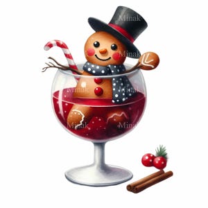 12 PNG Gingerbread Man Wine Clipart - Christmas Cookie - Funny Holiday ...