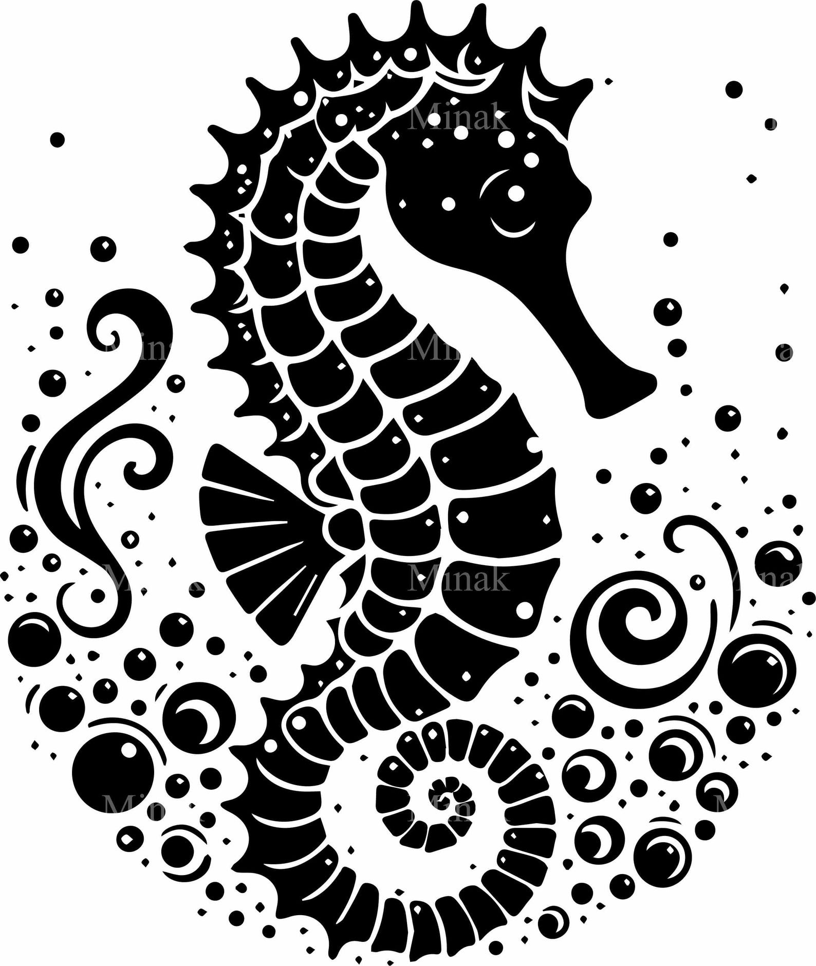 5 Seahorse SVG Cut File for Cricut & Silhouette – Ocean Animal Clipart ...