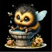 12 PNG Messy Hair Bee Bumblebee Clipart, Birdbath Sublimation Garden ...