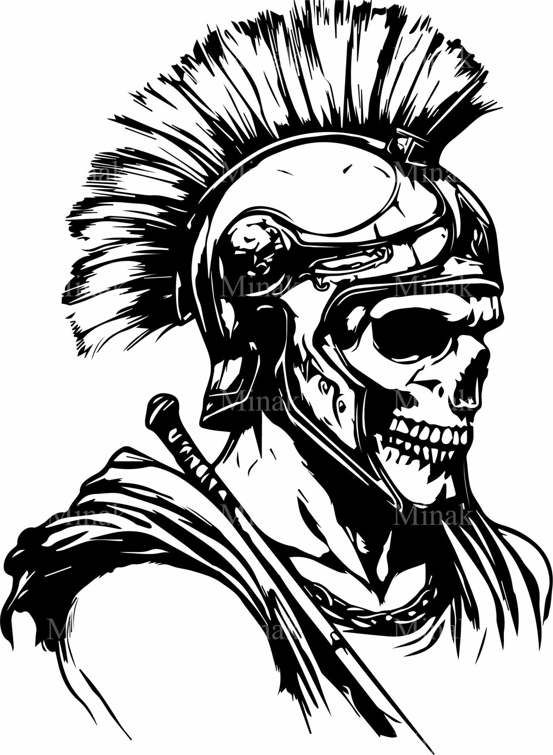 4 SVG Skull Spartan SVG, Warrior Skeleton Helmet Cut File, Ancient ...