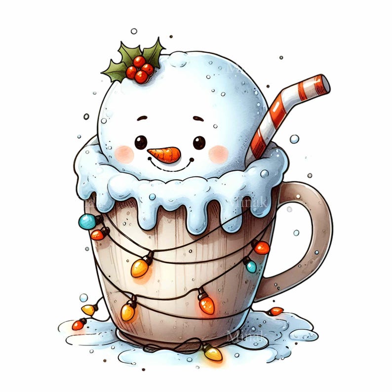 19 PNG Snowman in Cocoa Mug Clipart – Cute Christmas Hot Drink PNG ...