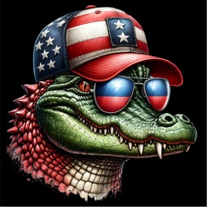 Alligator Clip Art, Patriotic Clipart, 10 PNG USA Flag Clip Art - Etsy