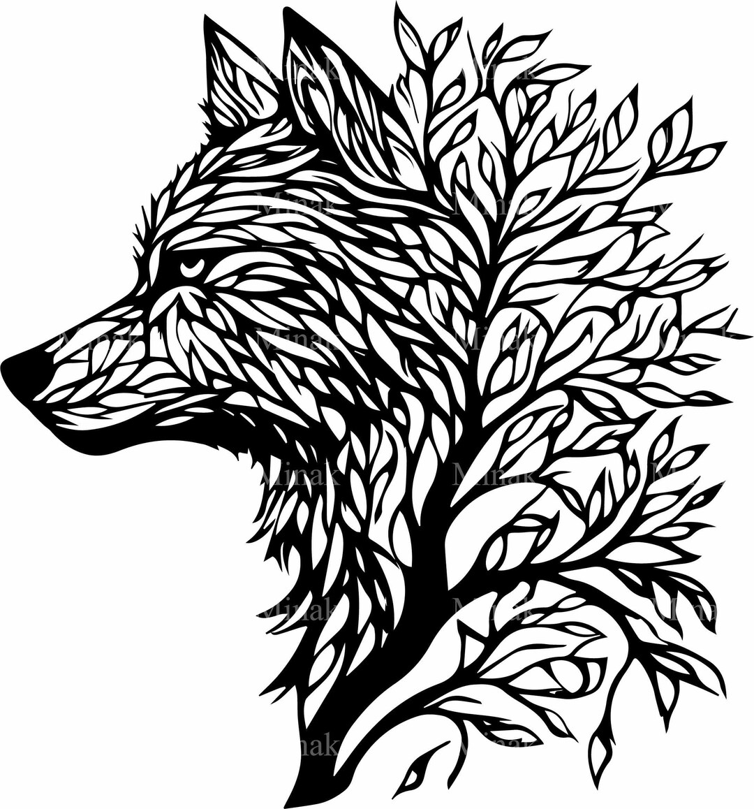 6 Tree Wolf SVG Cut File - Nature-inspired Wolf Design for Cricut ...