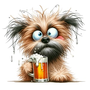 Comics Dog Drinking Beer 14 PNG Funny Animal Man Gift Cartoon ...