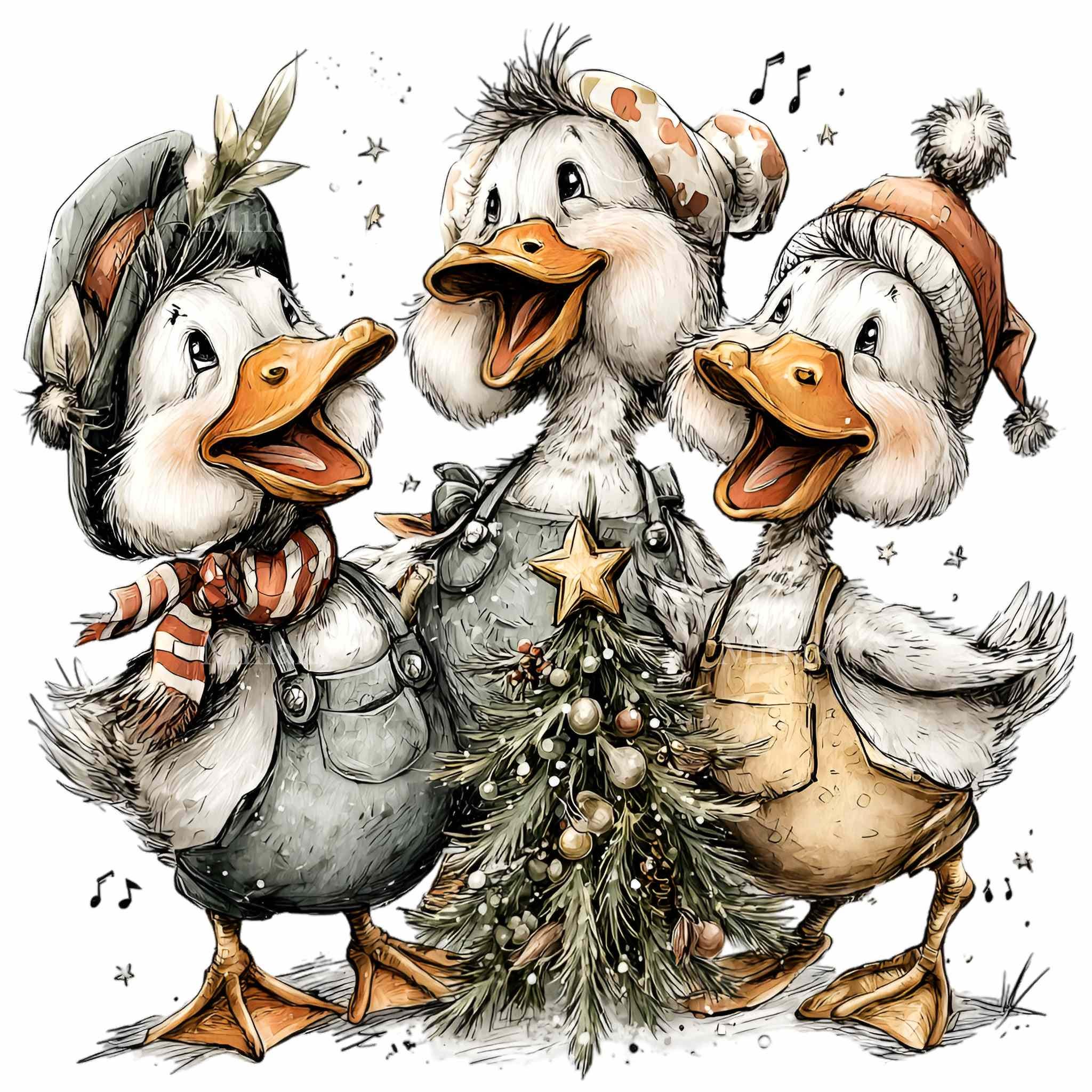 12 PNG Christmas Geese PNG – Cute Goose Clipart for Holiday Crafts ...