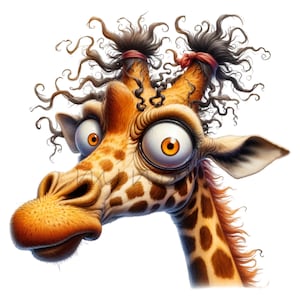 Crazy Giraffe Funny Safari Animal, 15 PNG Shirt Graphics Cartoon ...