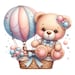 10 PNG Baby Bear Balloon Clipart – Hot Air Balloon Animal Illustration ...