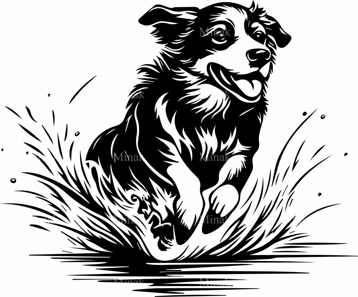 4 SVG Running Dog Splash SVG – Happy Pet Cut File – Energetic Pup ...