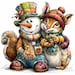 10 PNG Winter Friends Clipart – Snowman Squirrel PNG – Cute Holiday for ...