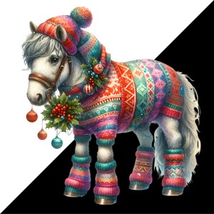 Festive Christmas Pony Clipart PNG 15 Adorable Holiday Pony ...