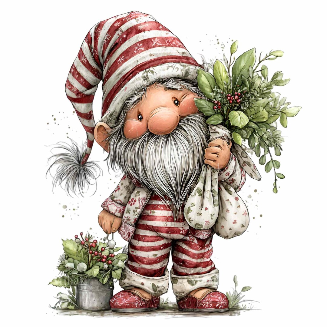 16 PNG Holiday Gnome Clipart – Festive Christmas Pajama Gnome ...