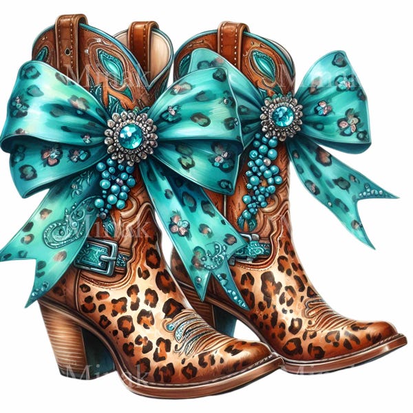 Turquoise Boots - Etsy