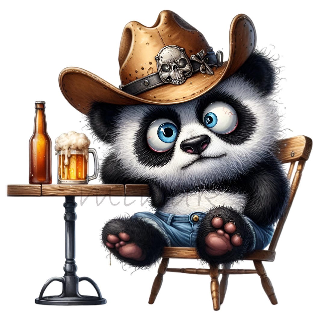12 Cowboy Panda PNG Clipart Cute Panda in Cowboy Hat Rustic Western ...