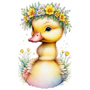 Duckling Clipart Bundle PNG, 12 Watercolor Baby Duck Clip Art ...