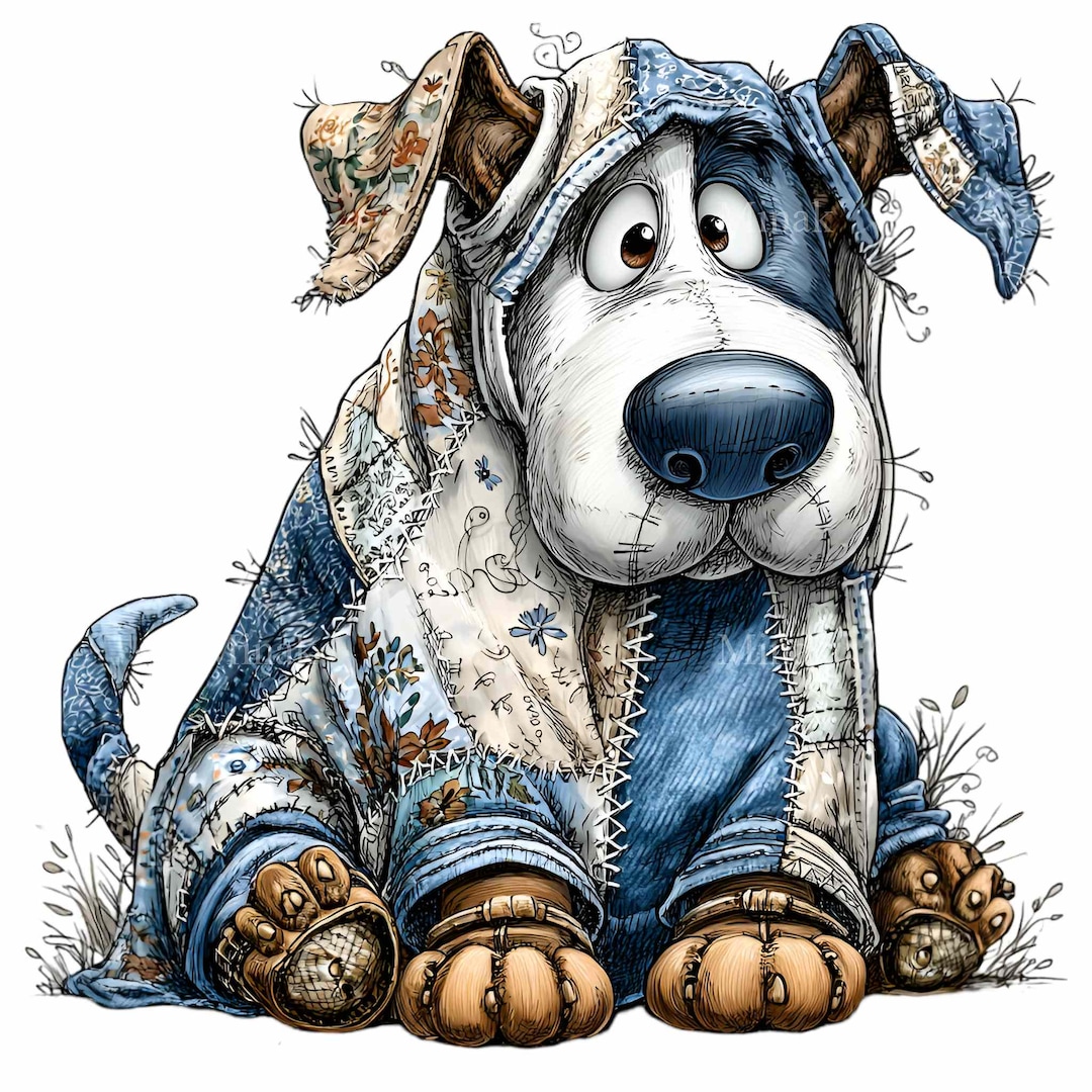 12 PNG Patchwork Dog Clipart - Cute Puppy PNG Illustration - Rustic ...